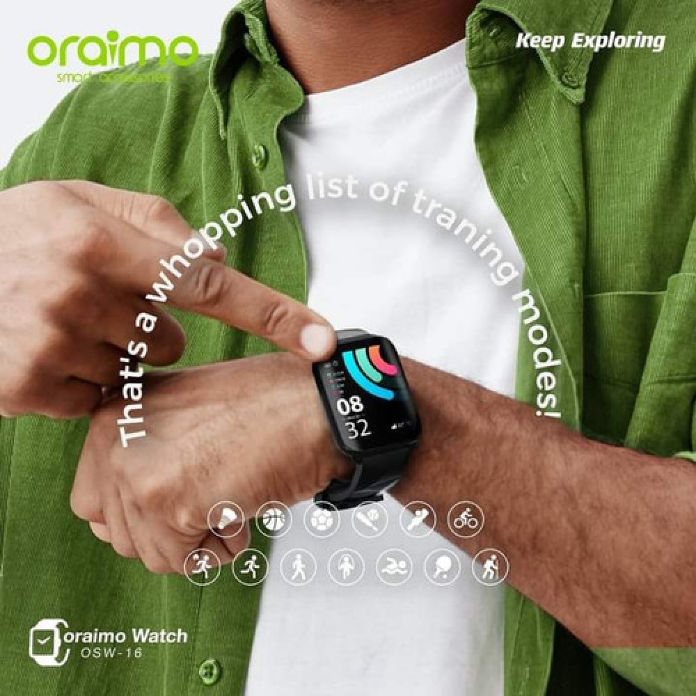 ORAIMO WATCH OSW-16 WITH 1.69 CURVED DISPLAY ANTI OIL